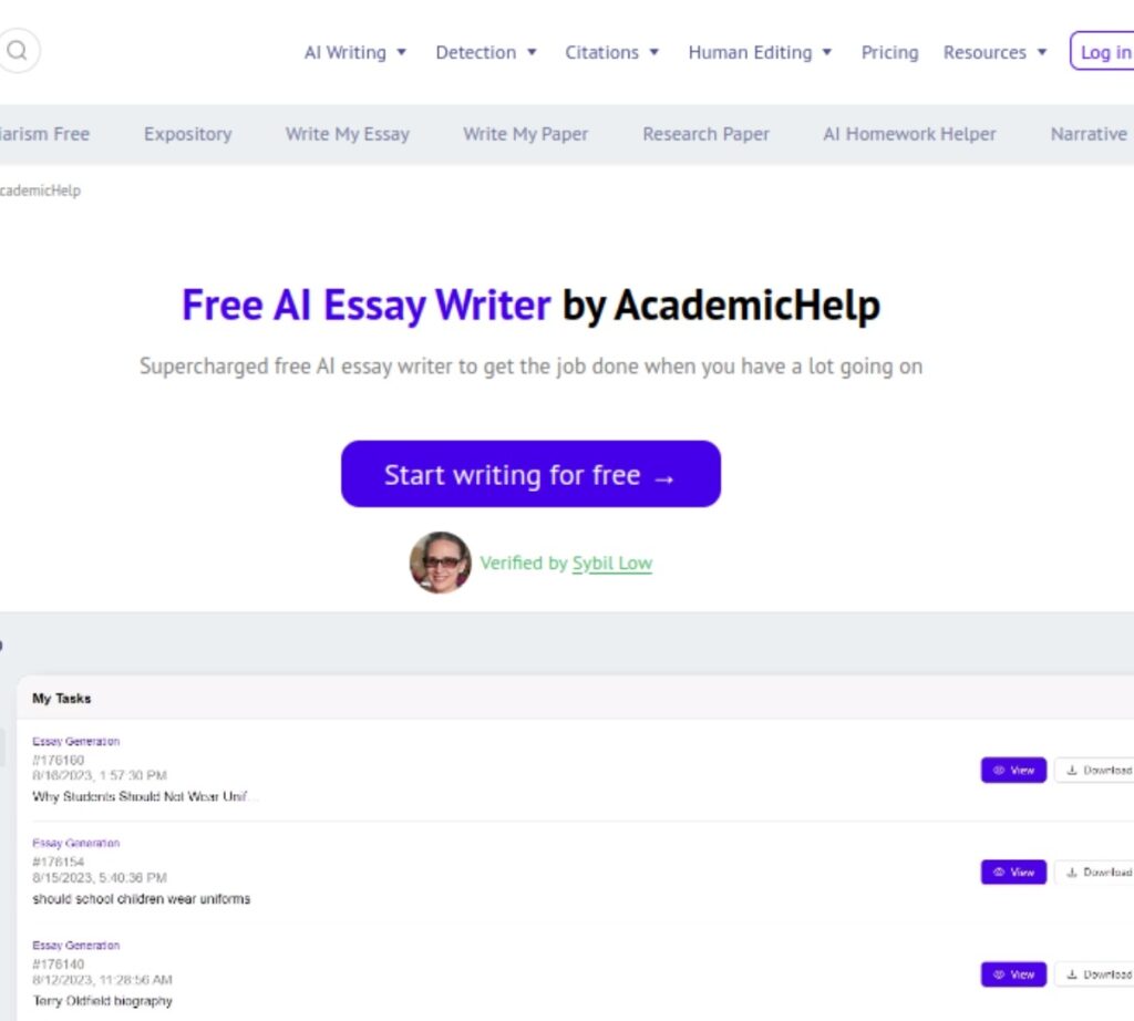 AcademicHelp AI Essay Writer